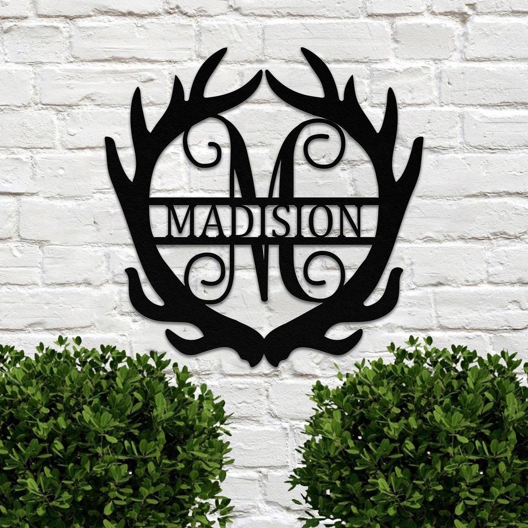 Custom Metal Sign Split Letter Monogram Sign Family Name Sign Garden ...