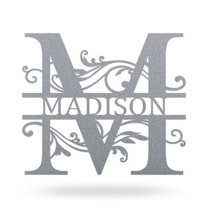 Personalized Family Name Metal Sign, Custom Metal Monogram Split ...