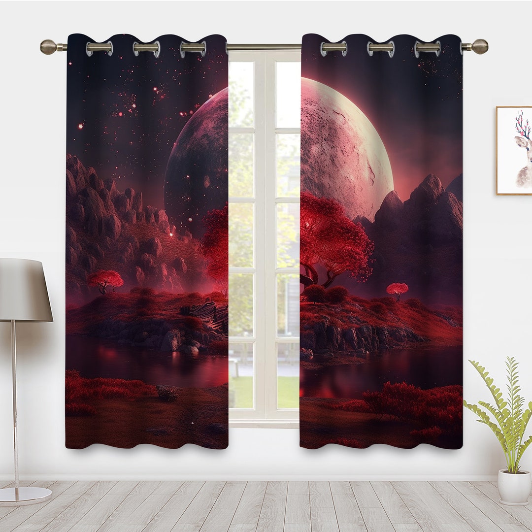 Modern Minimalist Starry Sky Curtains, Universe Galaxy Outer Space ...