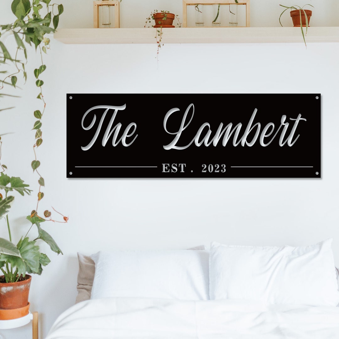 Custom Name Date Metal Sign, Personalized Family Name Metal Sign ...