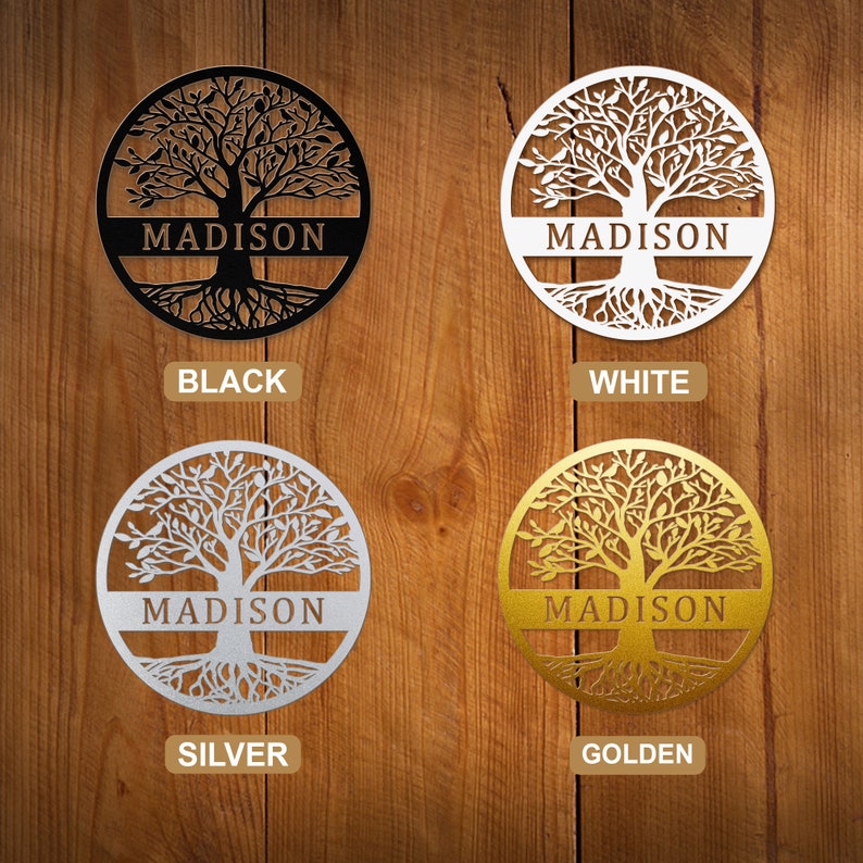 Personalized Tree of Life Metal Sign Custom Metal Family Last | Etsy