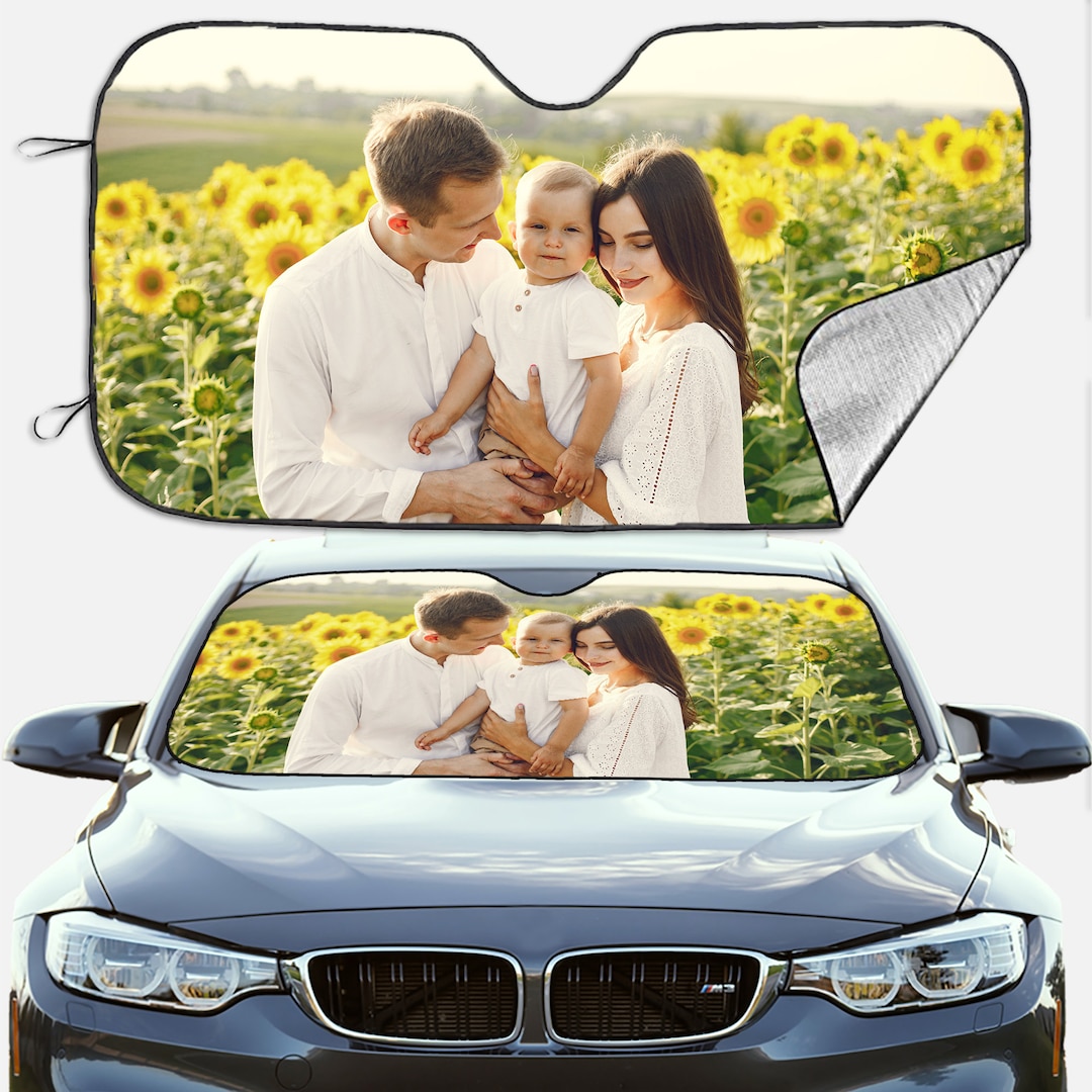 Custom Photo Car Windshield Sun Shade, Personalized Picture\text Block ...