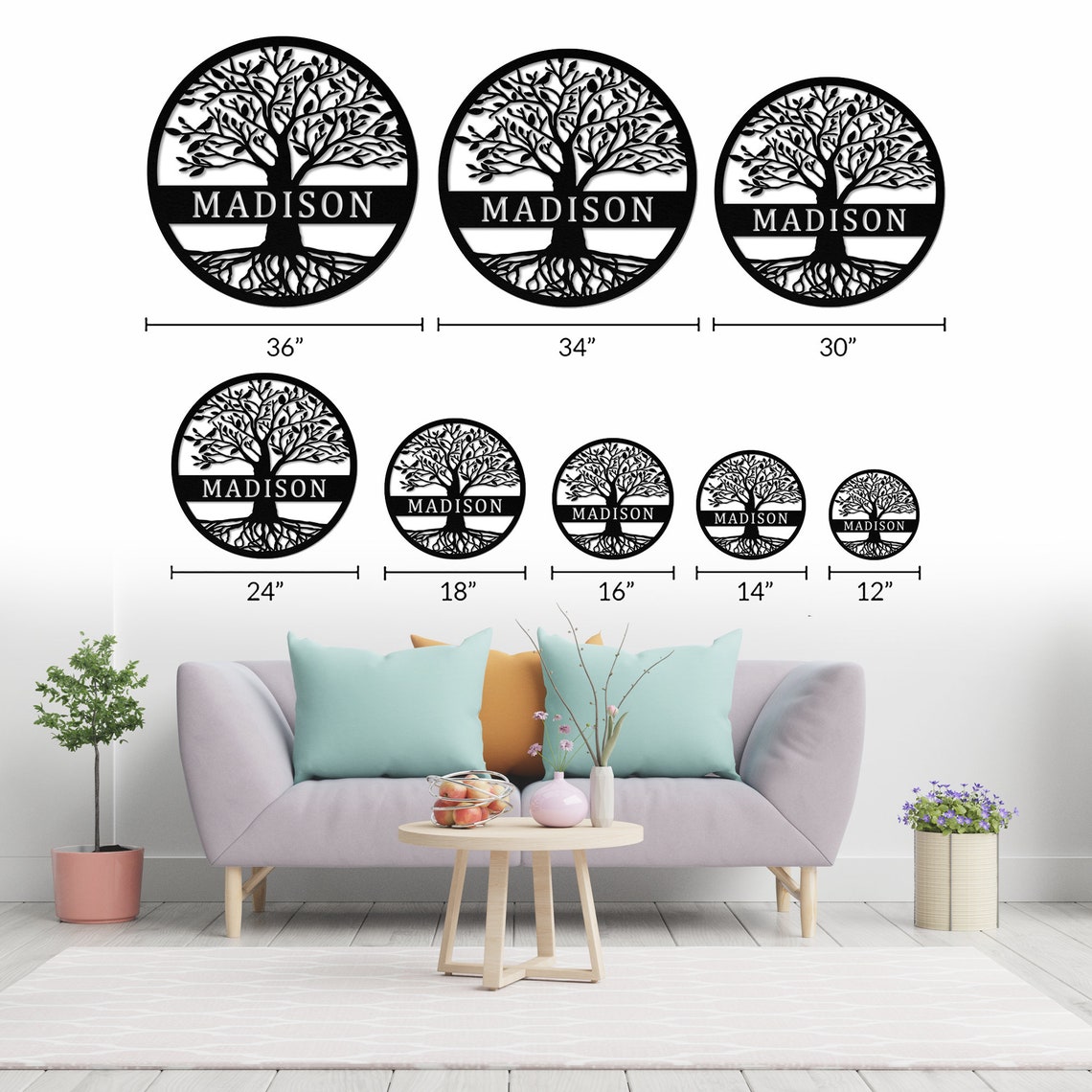 Personalized Tree of Life Metal Sign Custom Metal Family Last | Etsy