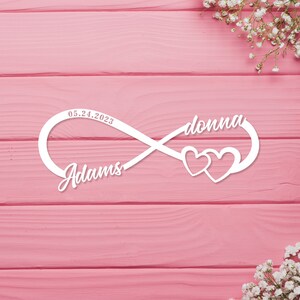 Custom Names Infinity Symbol Metal Sign With Heart, Personalized First ...