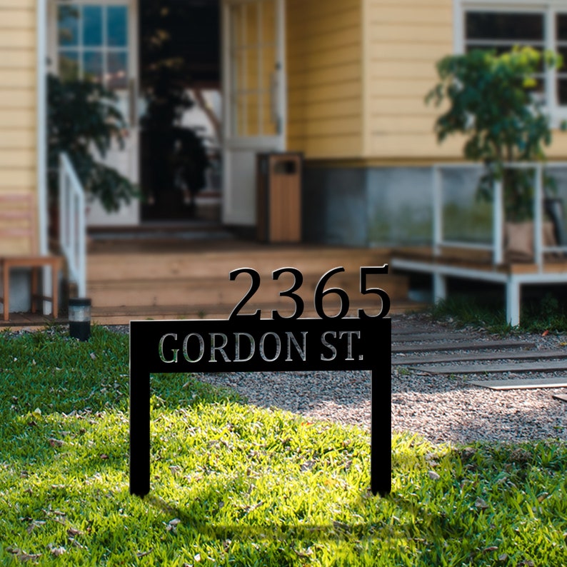 Personalized House Numbers Address Stake Sign, Custom Name Garden Sign ...
