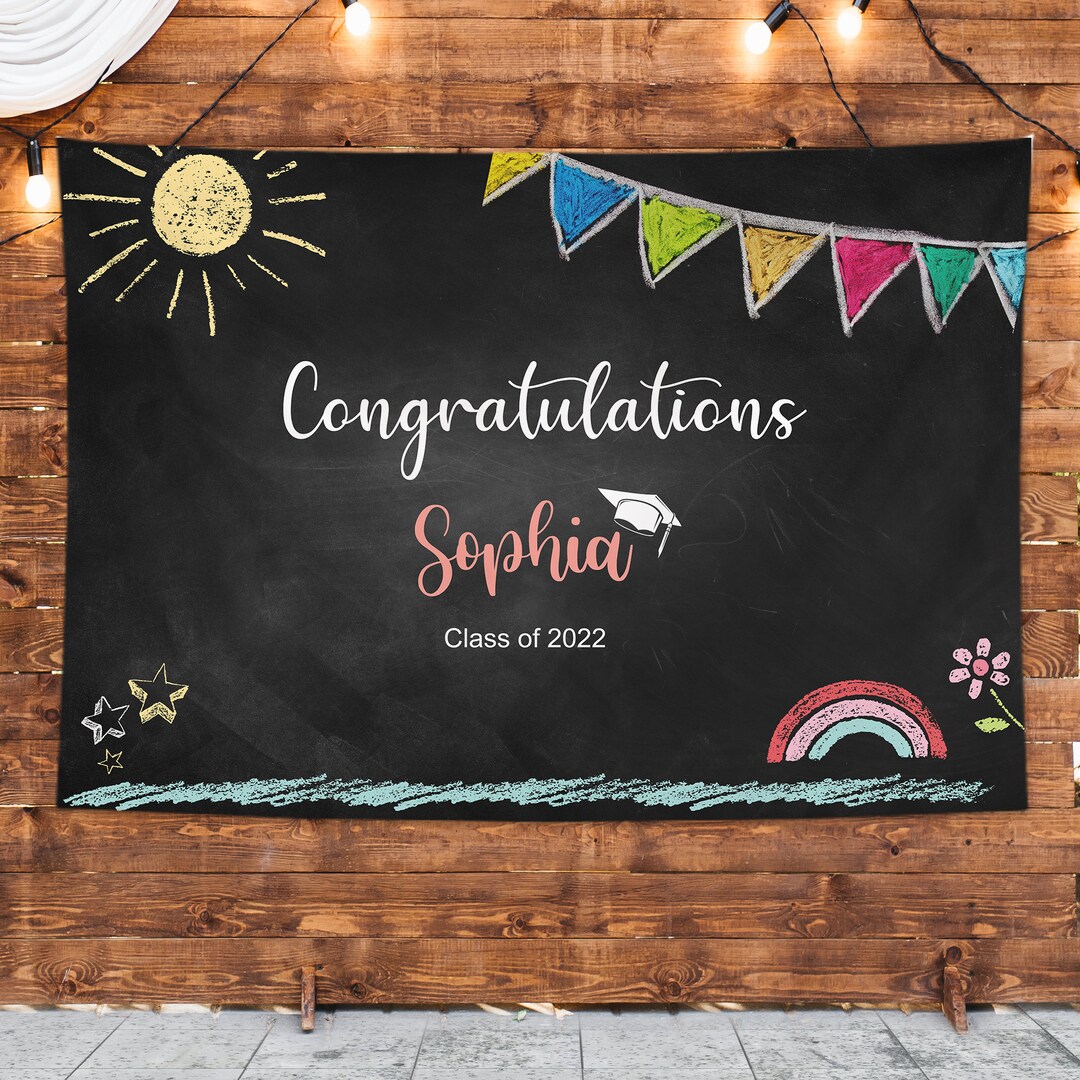 Cartoon Graffiti Graduations Backdrop Wall 2022 Class Graduation ...