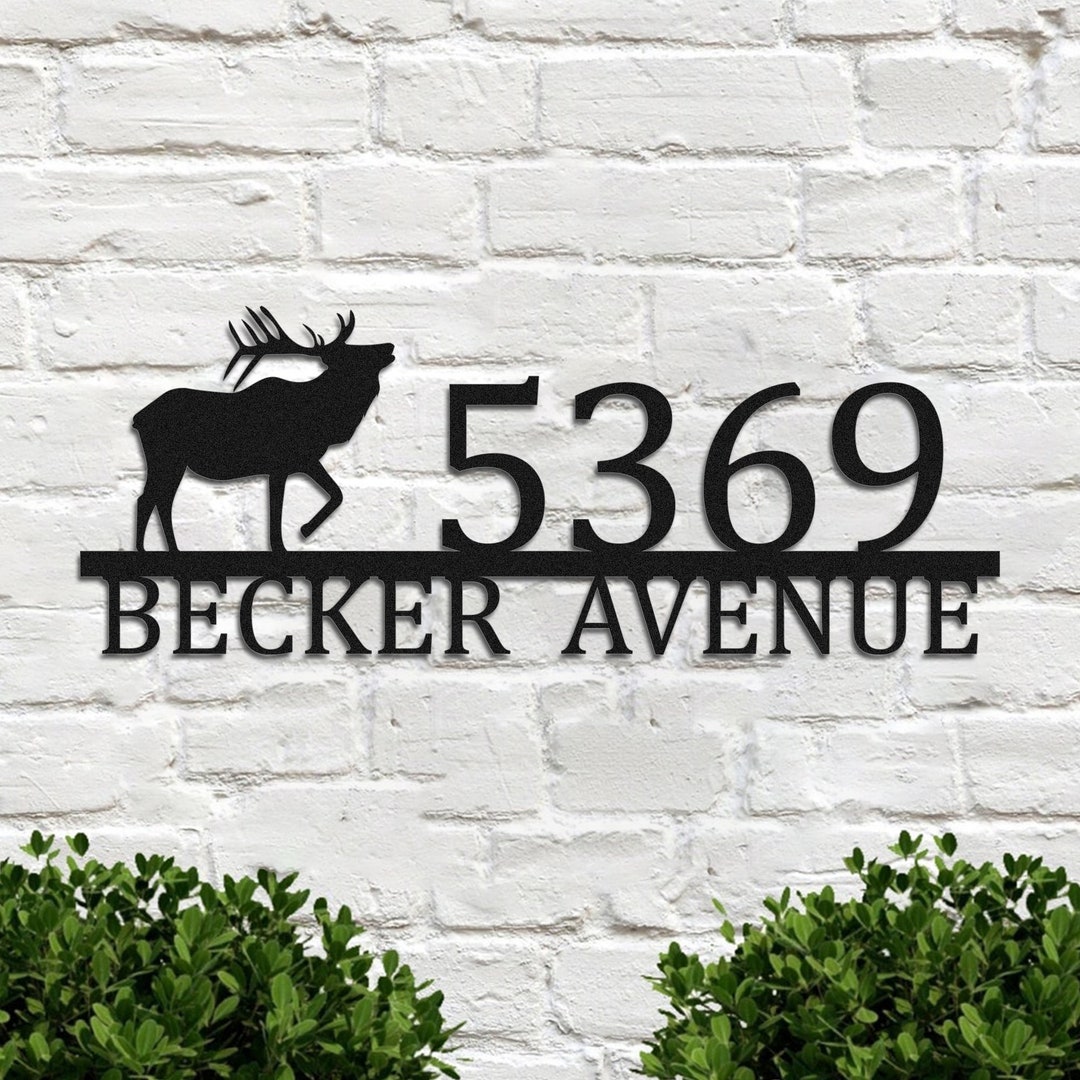 Personalized Deer Address Sign, Antler Metal Sign, Hunting Present ...