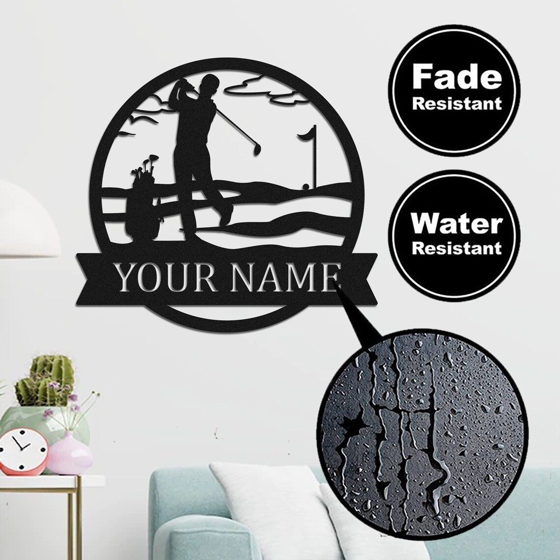 Personalized Metal Golf Name Sign Custom Golfer Metal Wall - Etsy
