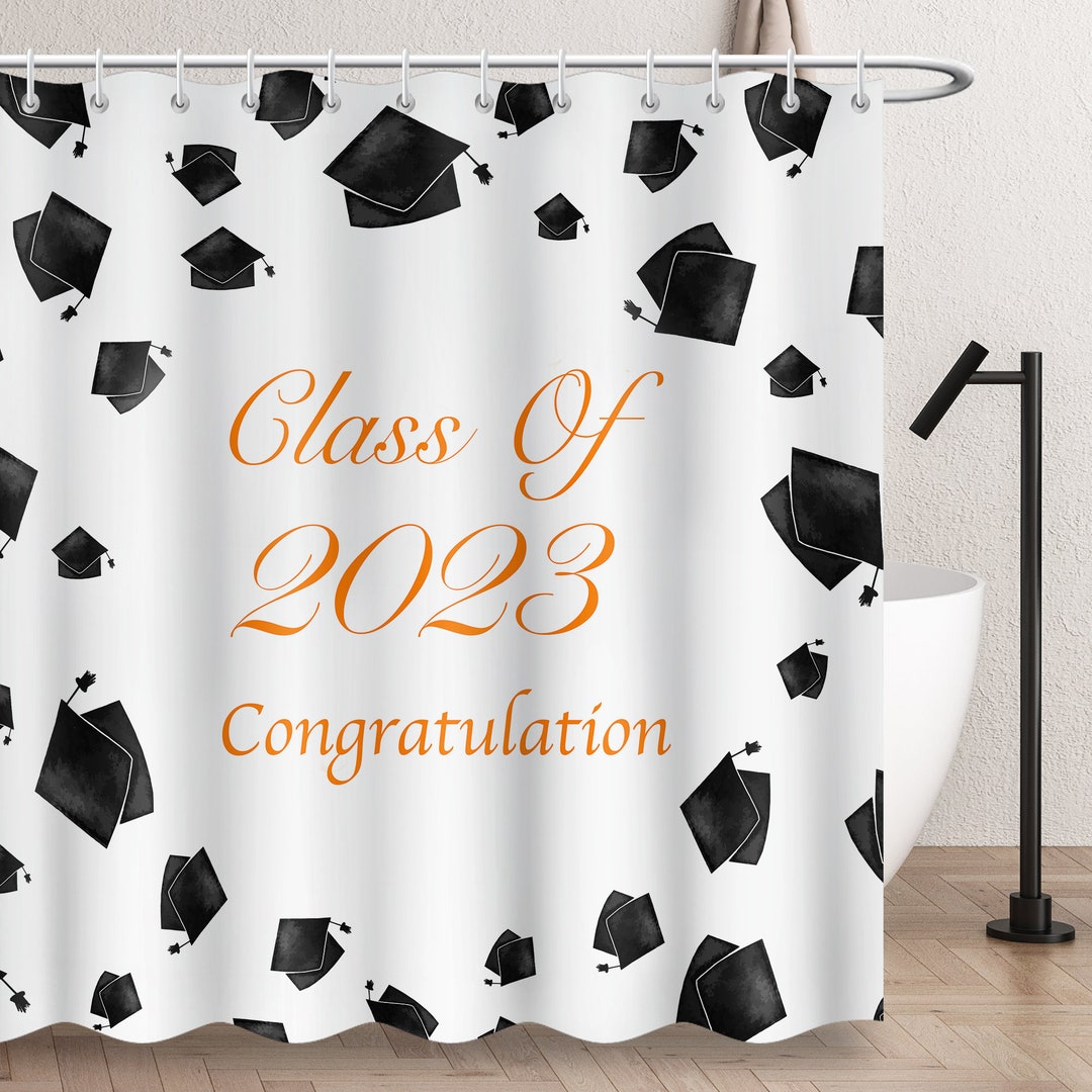 Congrats Class of 2023 Shower Curtains, Graduation Hat Bathroom Curtain ...