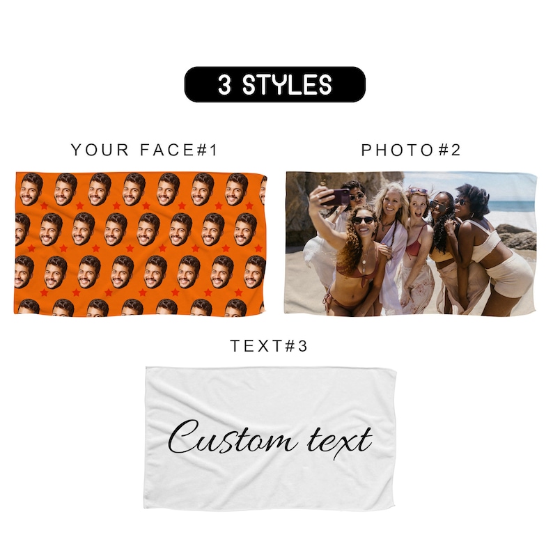 Custom Photo Face Beach Towel Funny Face Beach Towel Custom - Etsy