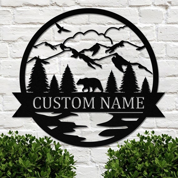 Custom Bear Metal Sign Bear Metal Wall Art Nature Wall Art - Etsy