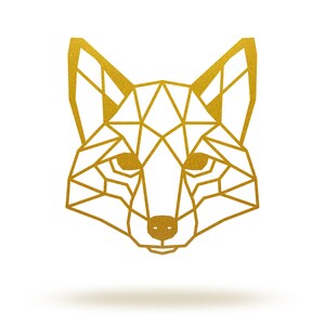 Cute Fox Metal Sign, Metal Geometric Fox Art Sign, Fox Metal Wall Decor ...