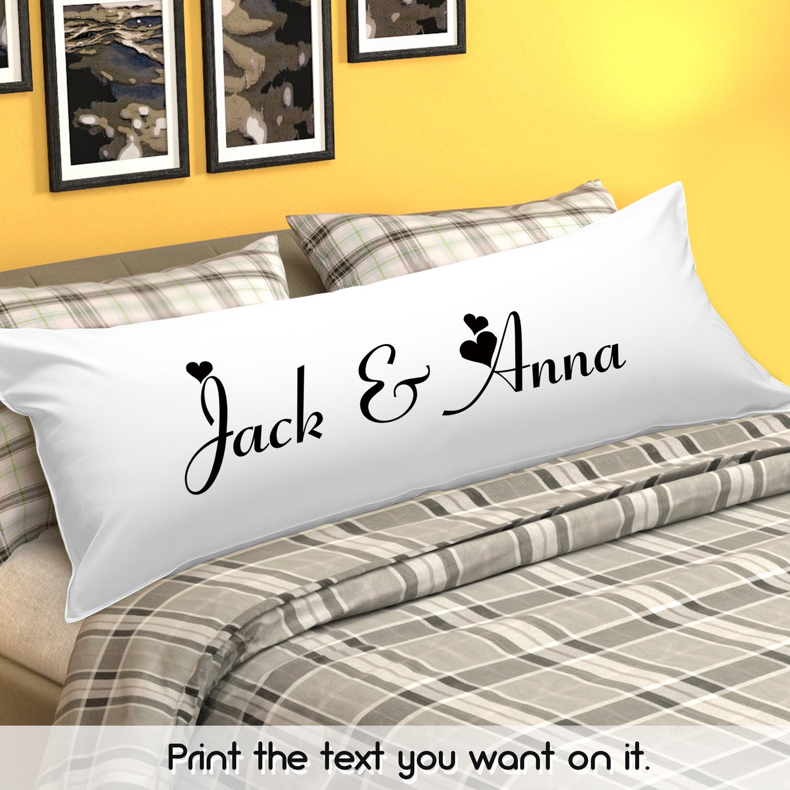 Custom Body Pillow With Picture Text, Customized Photo Long Body ...