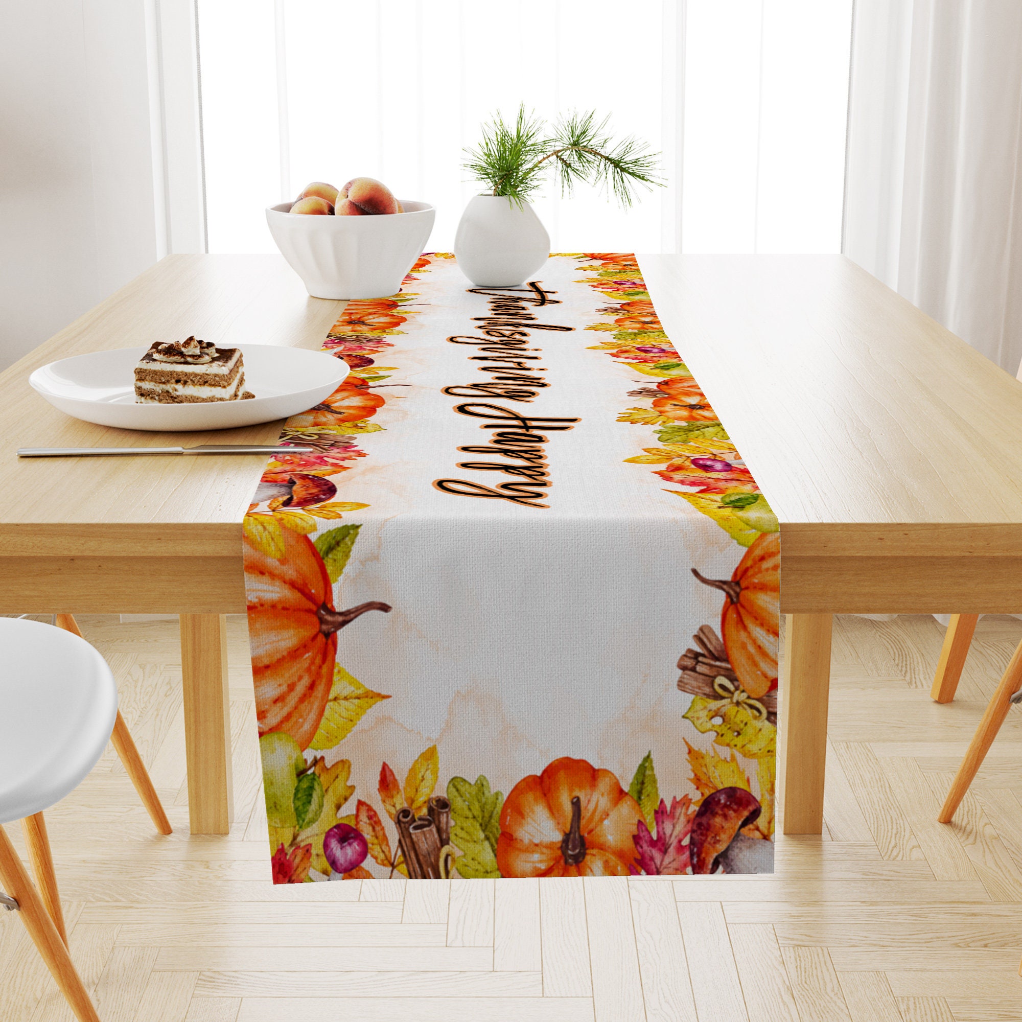 Thanksgiving table runner, Maple pumpkin Autumn Leaf Table Runner sold ...