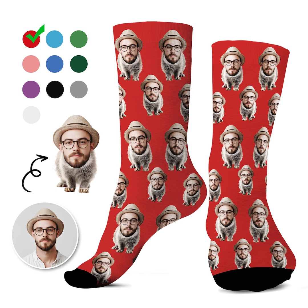Custom Face Socks, Create Your Own Faces on Sock, Personalized Funny Socks With Pet Body, Funny ...