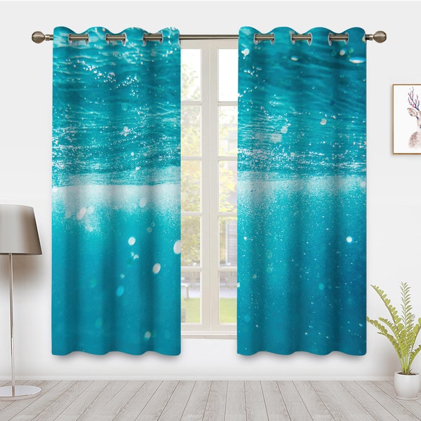 Turquoise Curtains - Etsy UK