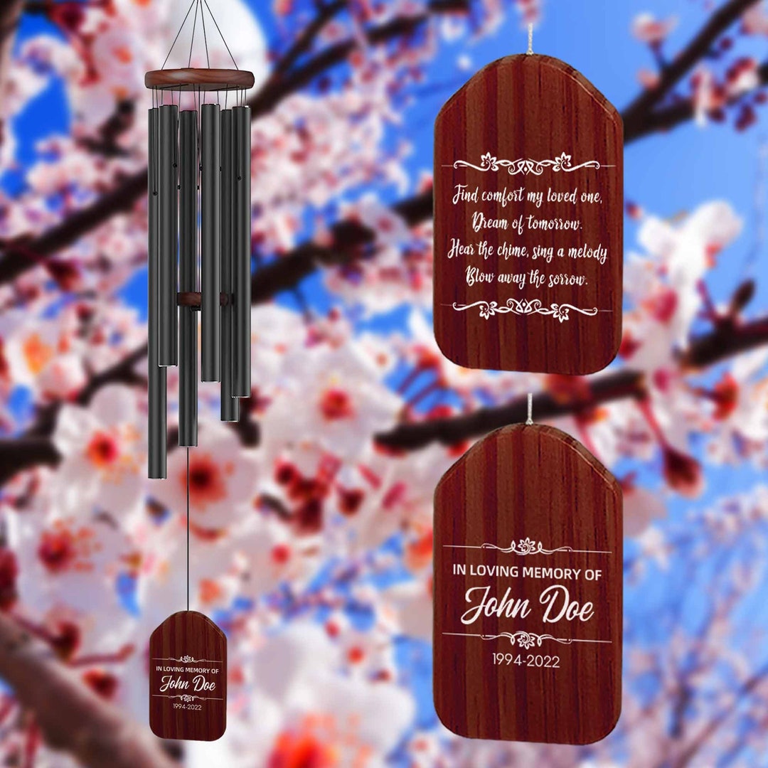 Custom Name Commemorative Date Wind Chimes Personalized Pet Memorial ...