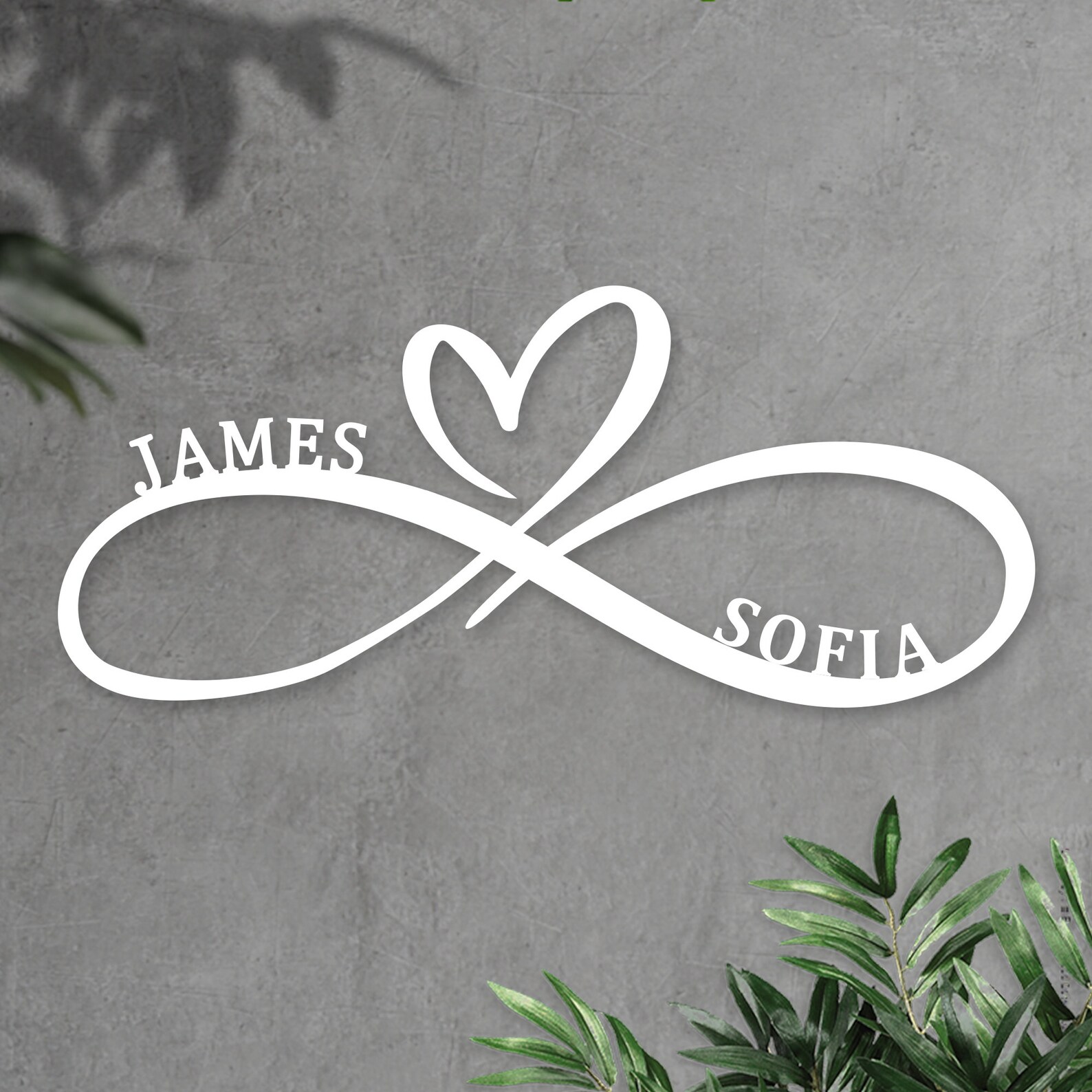 Custom Infinity Symbol Love Metal Sign With Heart and - Etsy