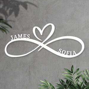 Custom Infinity Symbol Love Metal Sign With Heart and Personalized ...
