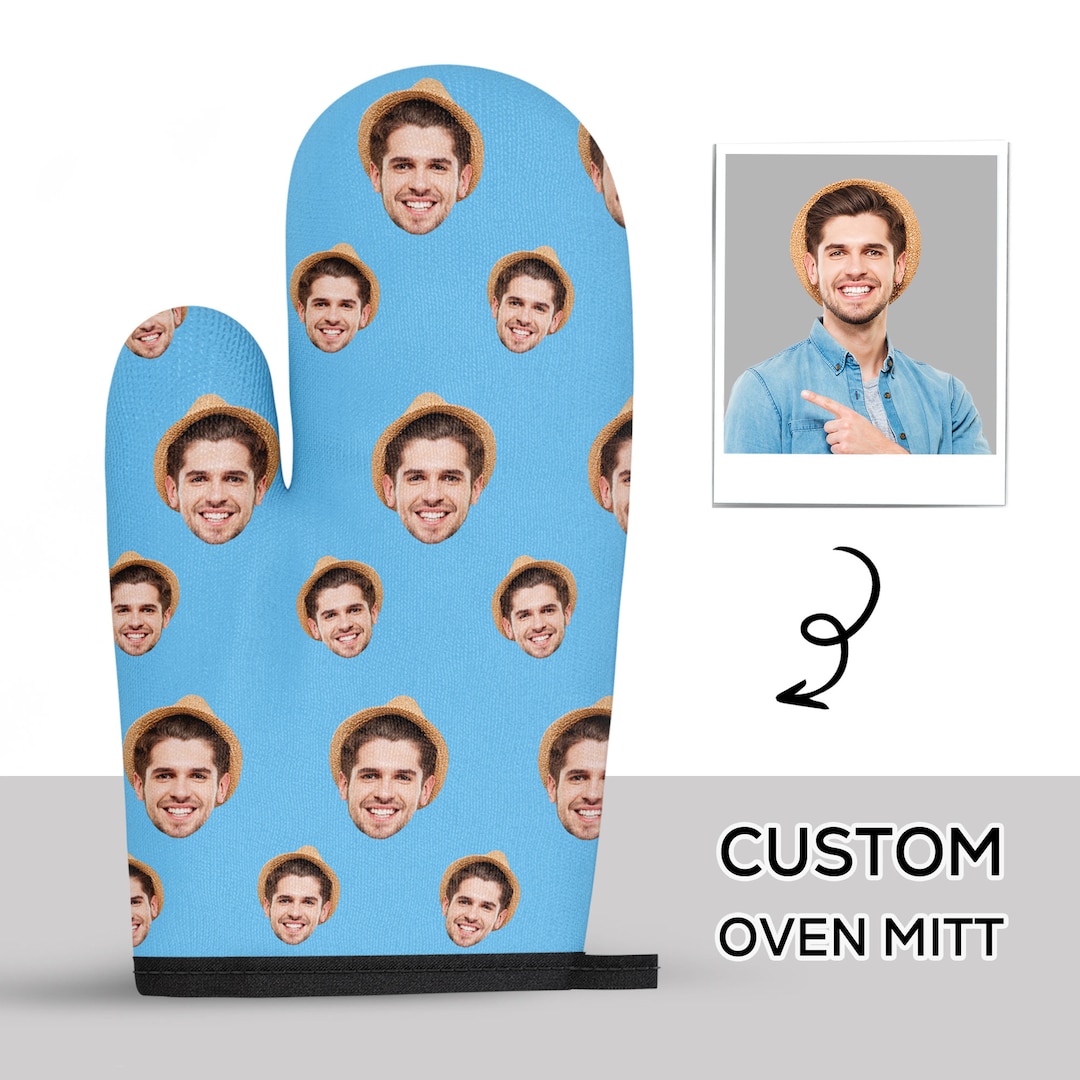 Custom Face Oven Mitts With Picture Personalized Photo Heat Resistant ...