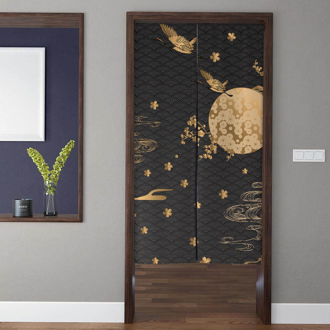 Bohemia-style Art Noren Door Curtains, Retro Medieval Midnight Full ...