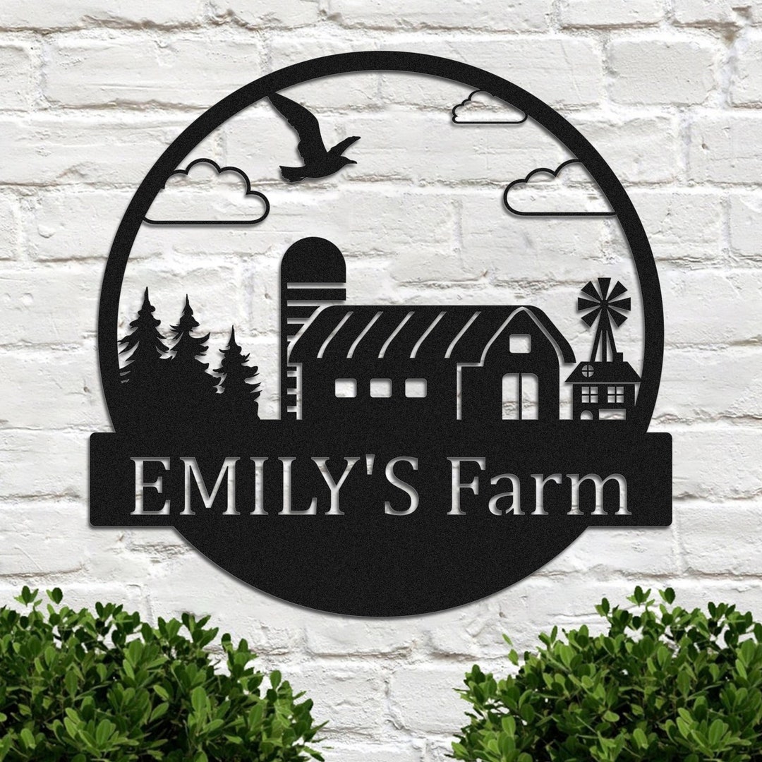 Custom Farm Metal Sign Personalized Farmhouse Name Metal Sign Family ...