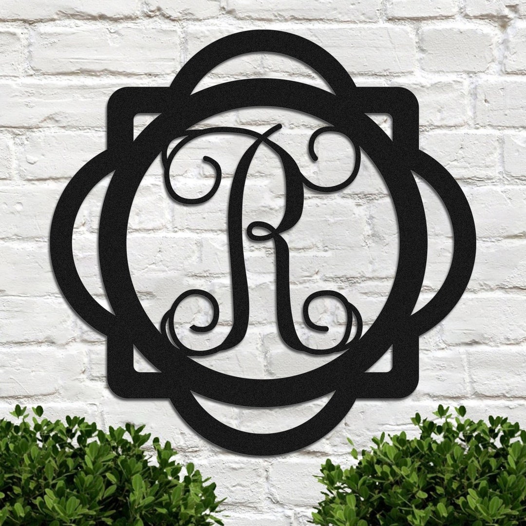 Personalized Family Name Initials Metal Sign, Custom Metal Monogram ...