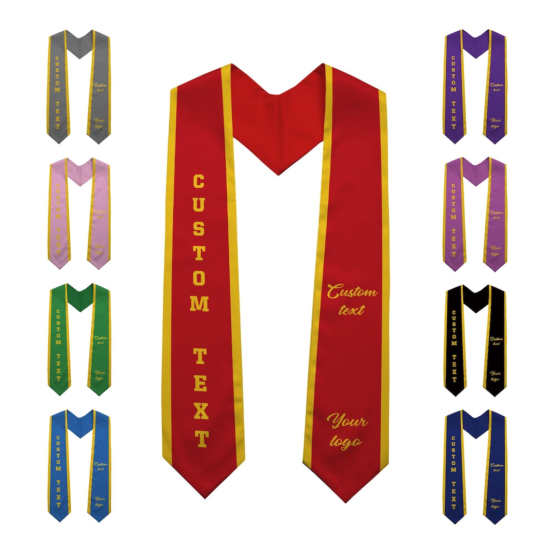 Custom Class of 2026 Stoles Graduation Personalized Logo Text Grad ...