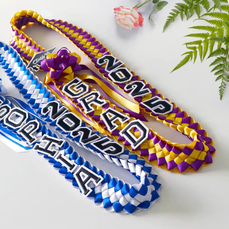Personalized Class of 2026 Graduation Lei, Custom Name Grad Ribbon ...