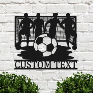 Personalized Football Field Metal Sign, Custom Name Soccer Metal Wall ...