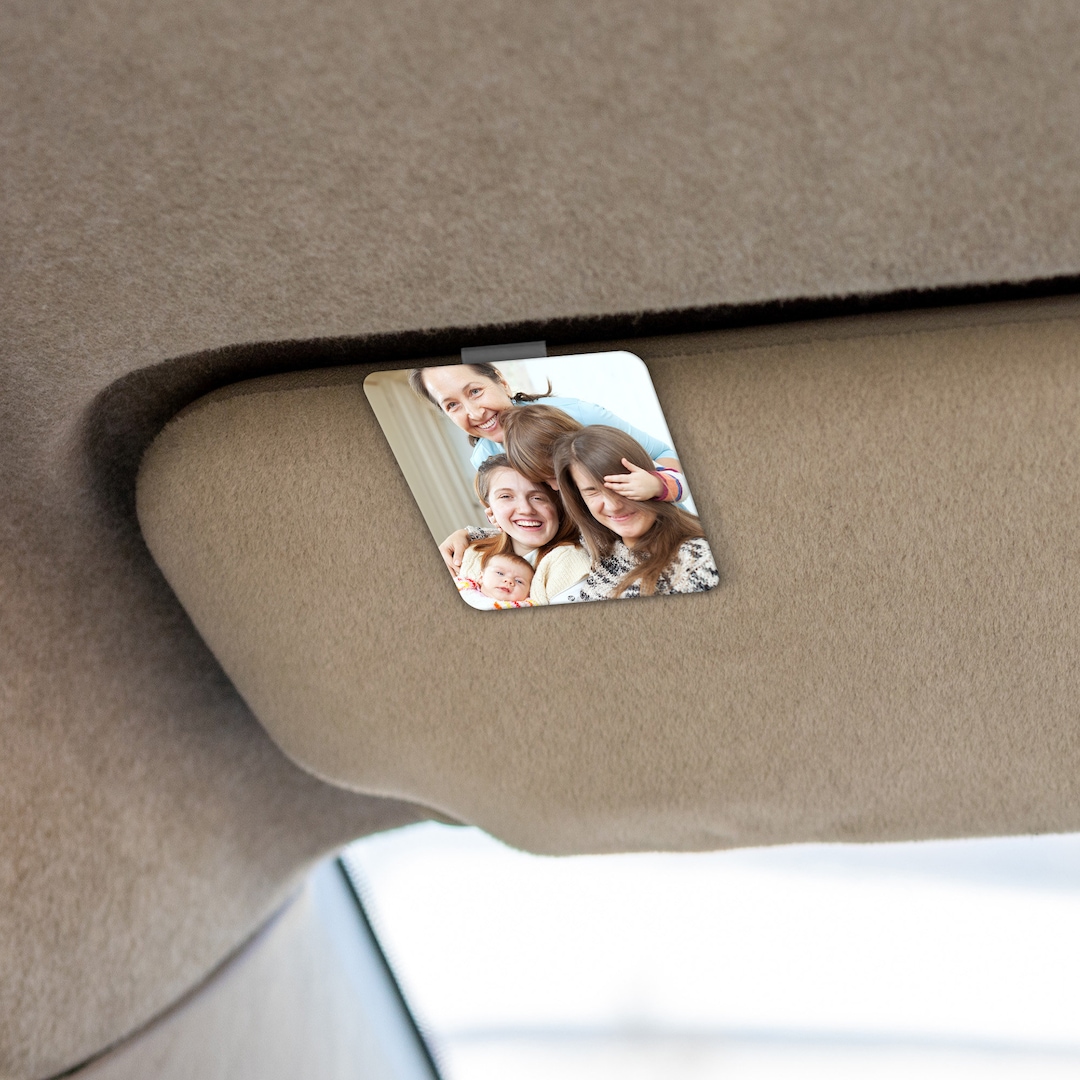 Custom Photo Acrylic Car Visor Clip, Personalized Family Portrait Sun ...