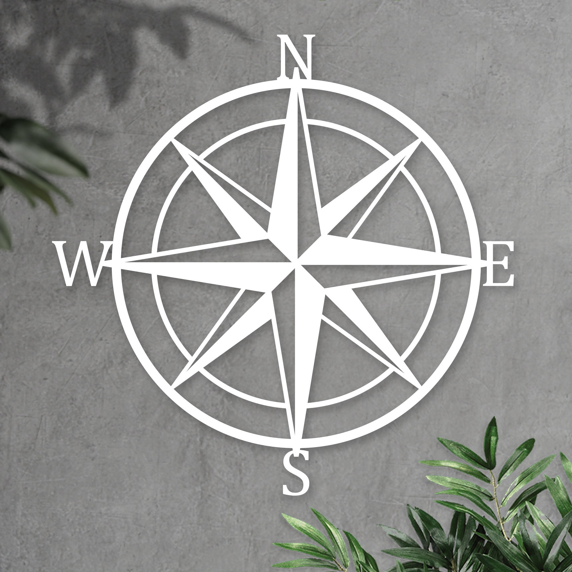 Vintage Nautical Rose Compass Metal Sign, Nautical Theme Pattern Metal ...