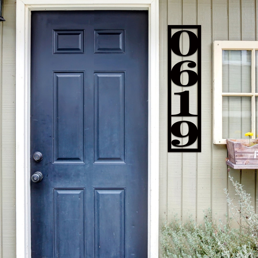Personalized House Numbers Metal Sign, Custom Street Number Plaque ...