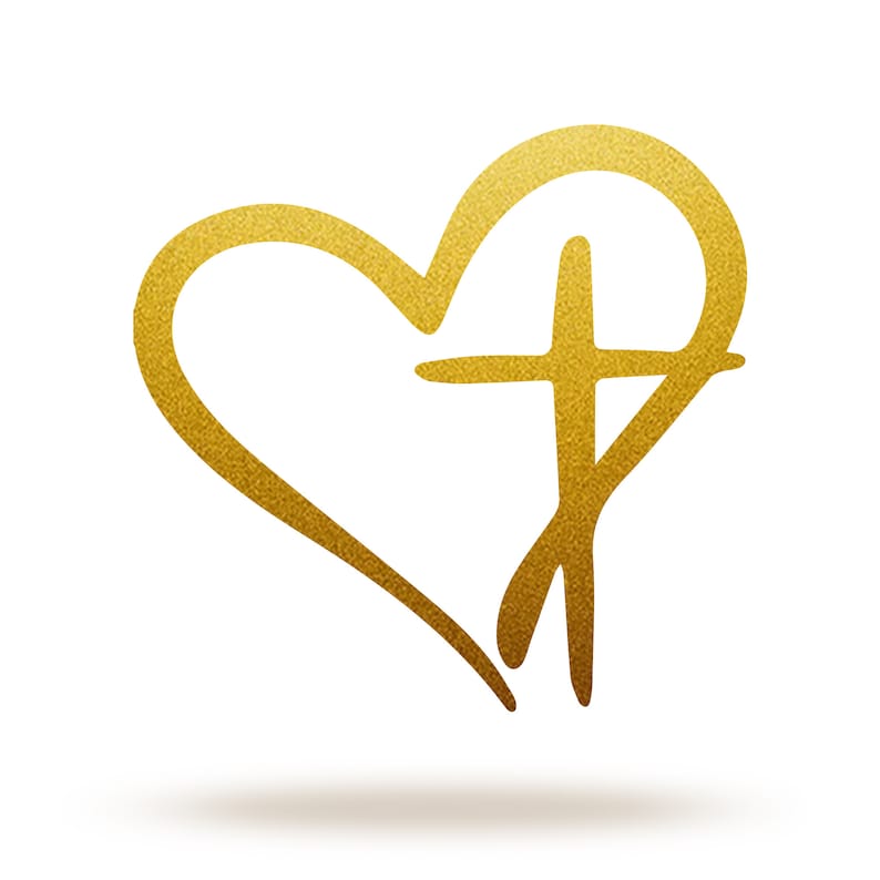 Heart Cross Metal Sign Metal Cross Wall Art for Couples Heart Eternal ...