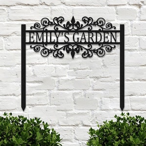 Custom Metal Garden Sign, Metal Garden Stake Sign, Personalized Metal ...
