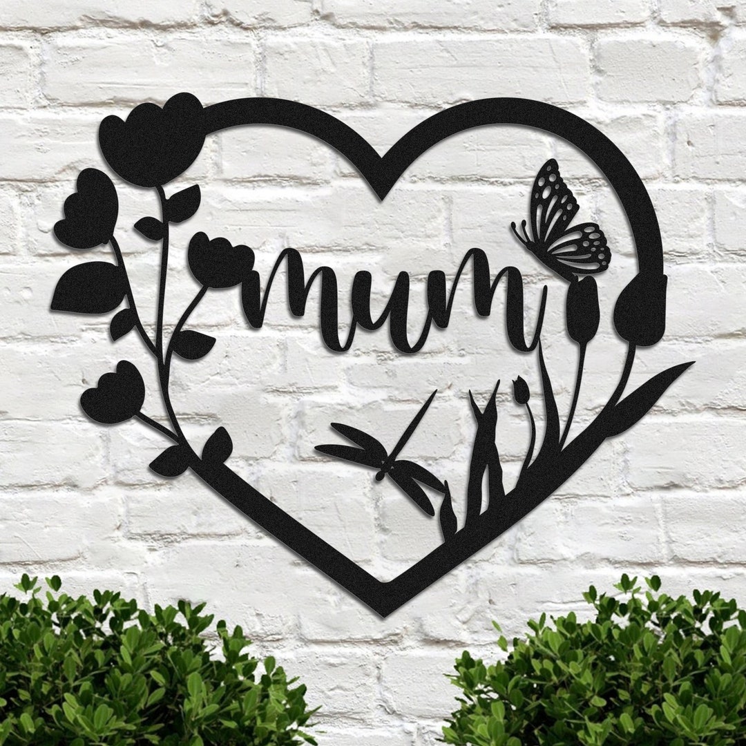 Mother's Day Metal Sign, MUM Metal Monogram, Metal Wall Art Decor ...