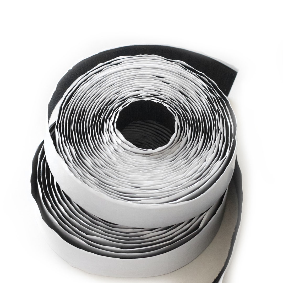 Custom Any Size Velcro Strips With Double-sided Adhesive, White Black ...