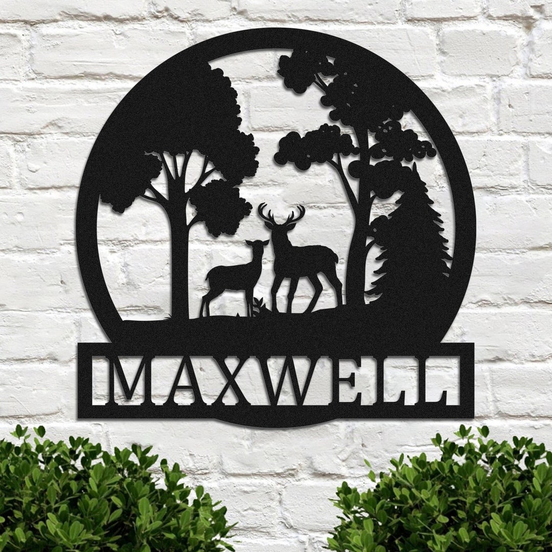 Deer Name Sign, Metal Forest Elk Sign, Moose Metal Sign, Hunting ...
