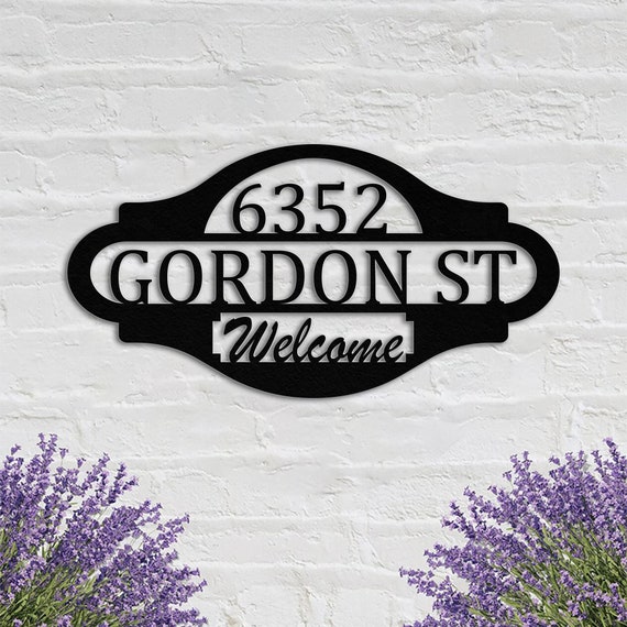Custom Address Metal Sign House Numbers Welcome Sign Wall - Etsy