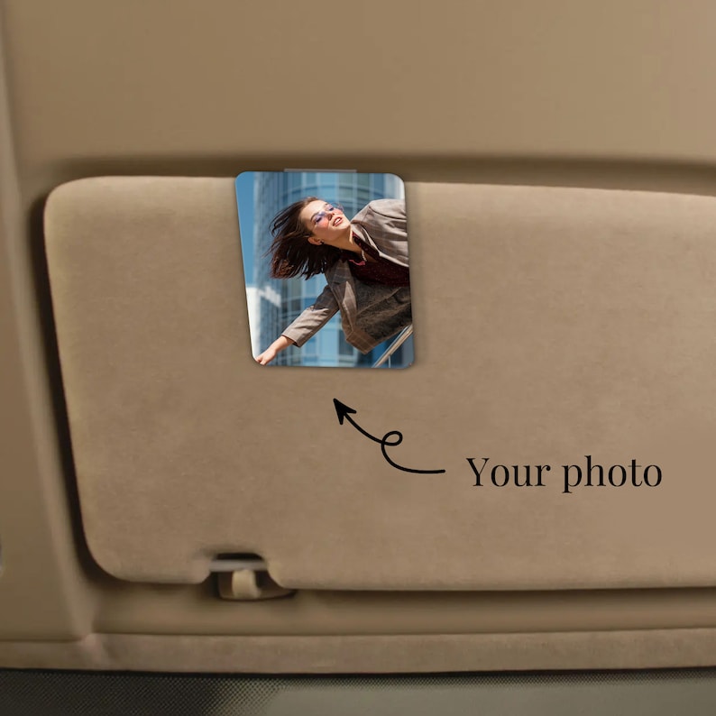 Custom Photo Car Visor Clip, Personalized Family Portrait Sun Visor ...