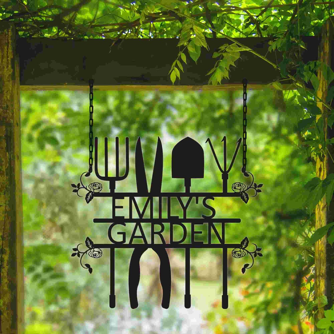 Custom Metal Garden Sign Metal Welcome Stake Sign Personalized Metal ...