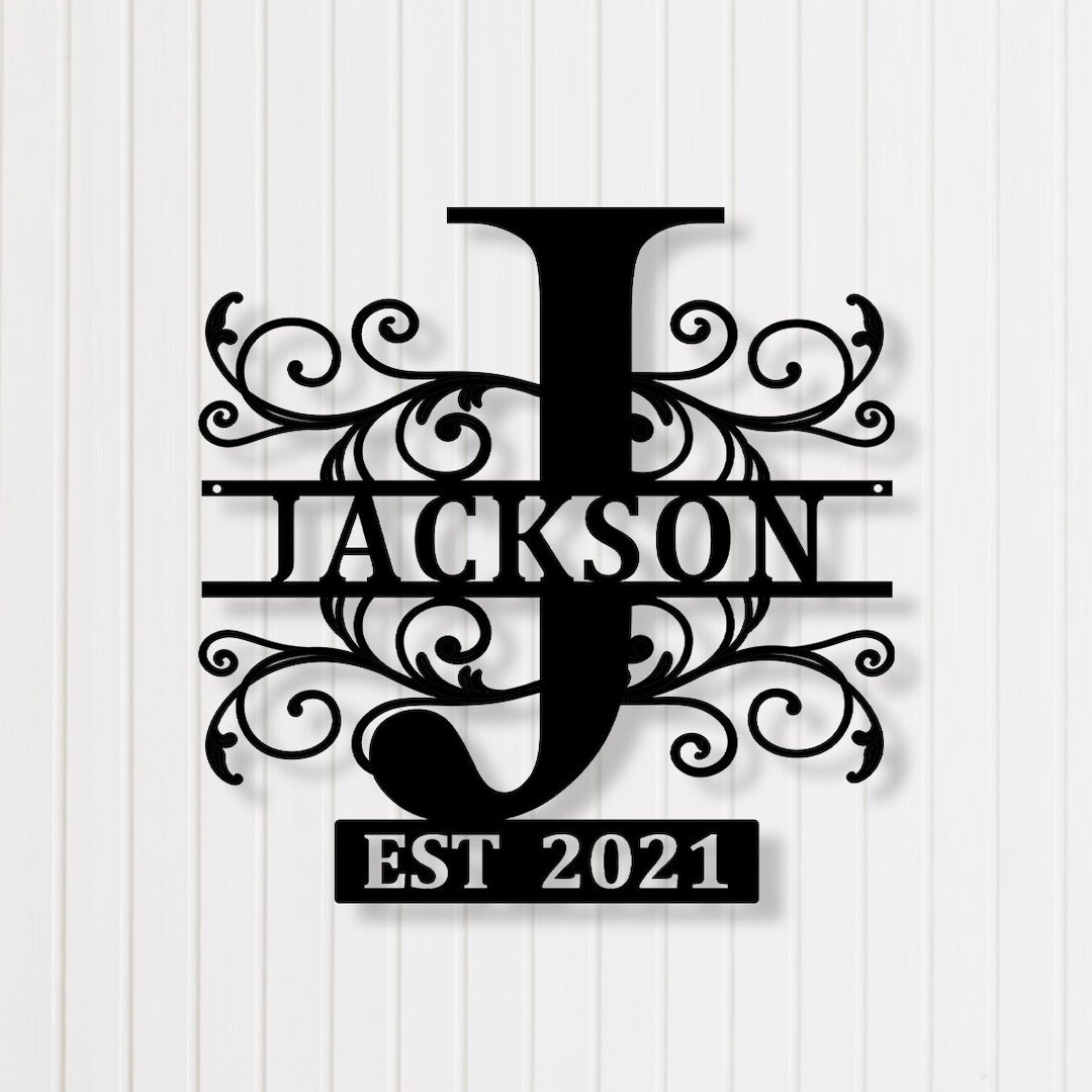 Personalized Metal Family Last Name Sign, Custom First Name Est Year ...