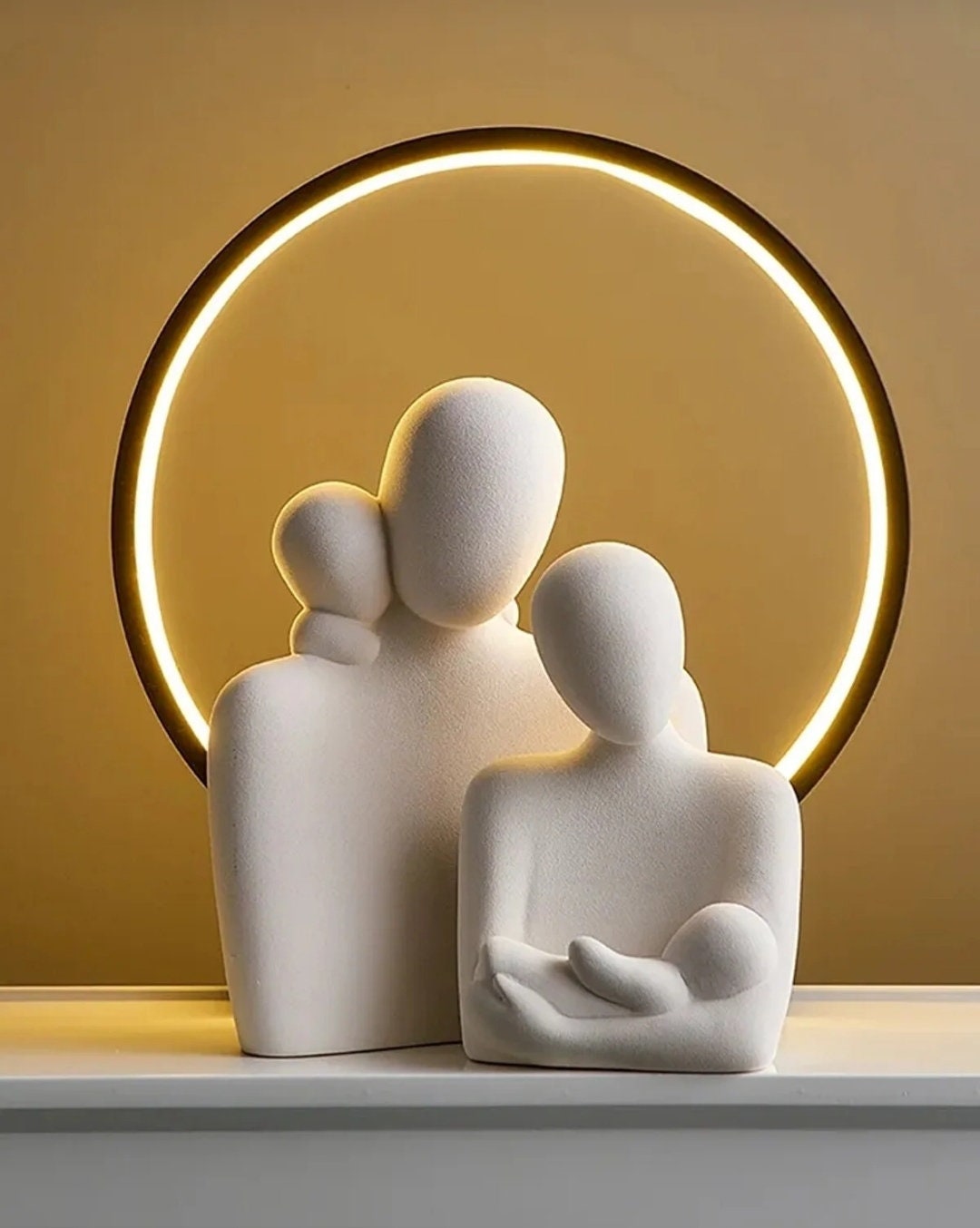 Handcrafted Decorative Family With Child and Baby Object Figurine ...