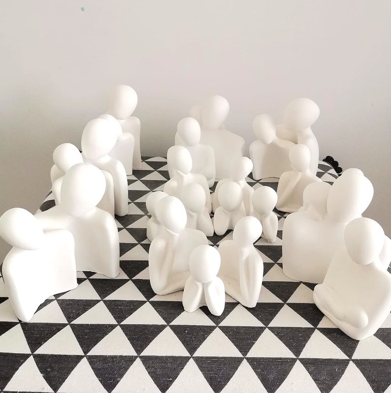 Decorative Family With One Children Object Figurine Sculpture Concrete ...