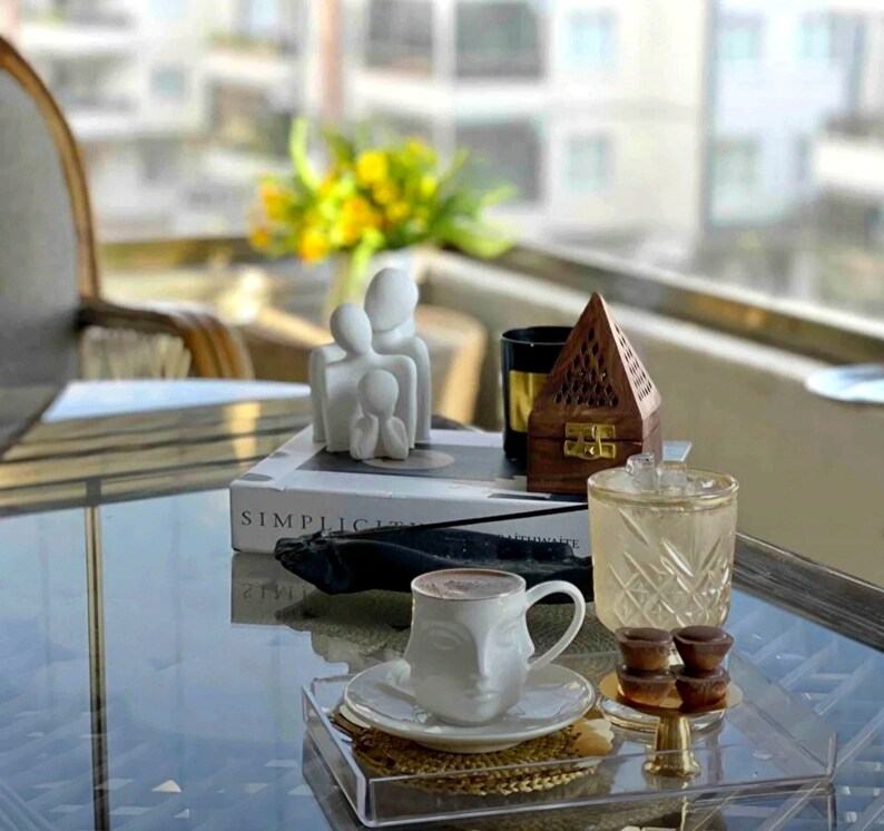 Decorative Family With One Children Object Figurine Sculpture Concrete ...