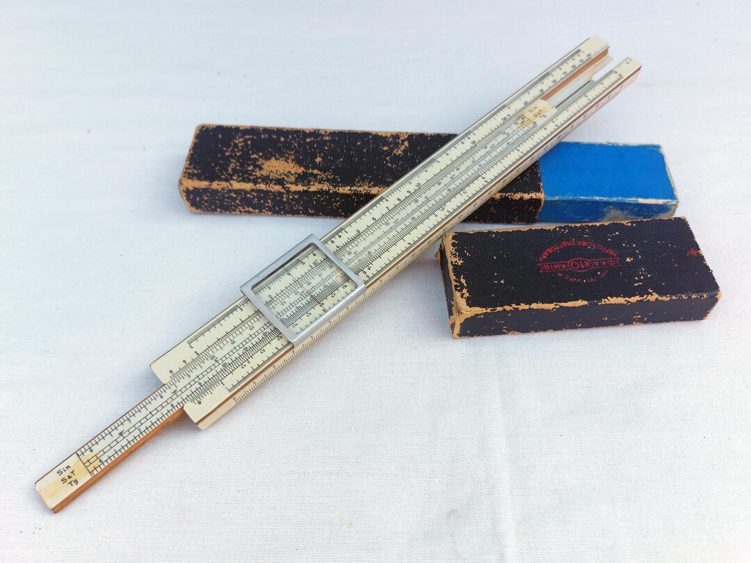 Slide Rule Vintage, 1955. Wooden Logarithmic Engineering Slide Rule ...