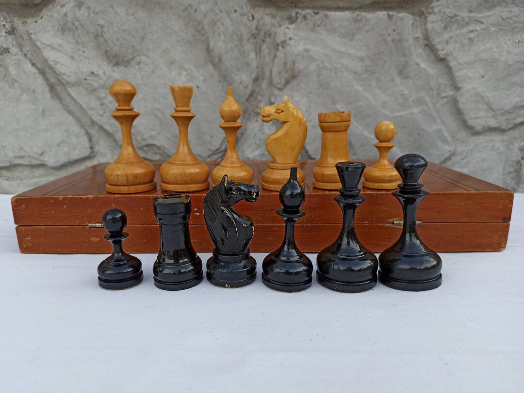 Large Chess Set, Tournament Chess Set Ukraine, Vintage Ukrainian Game ...