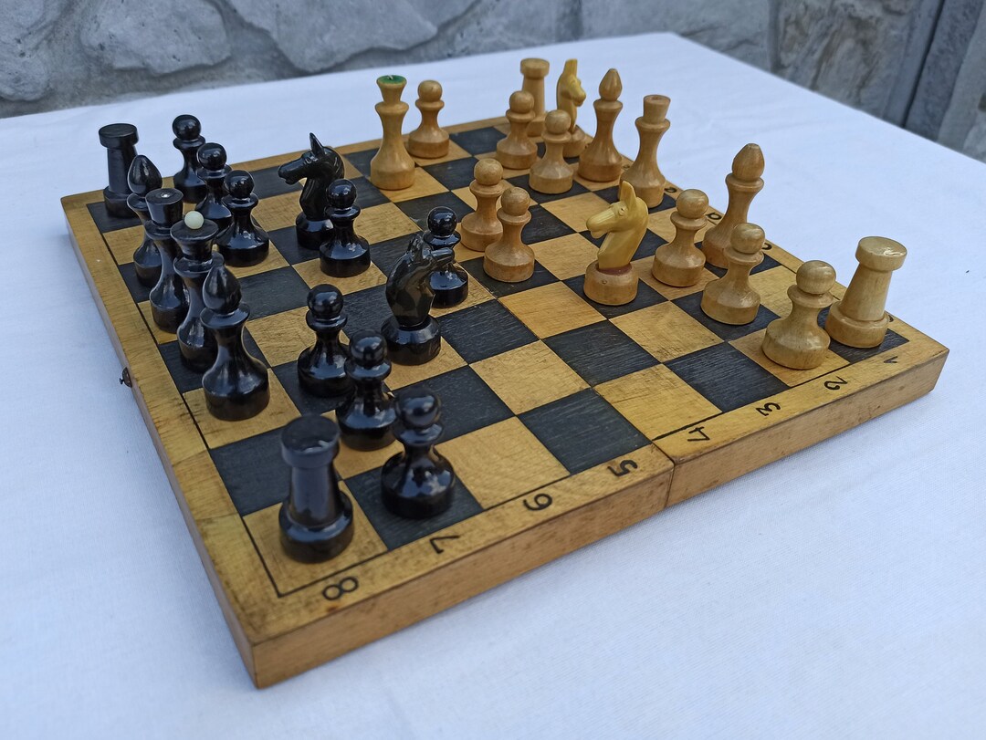 Ukraine Chess Set Vintage, Chess Sets Wood, Old Ukranian Vintage Chess ...