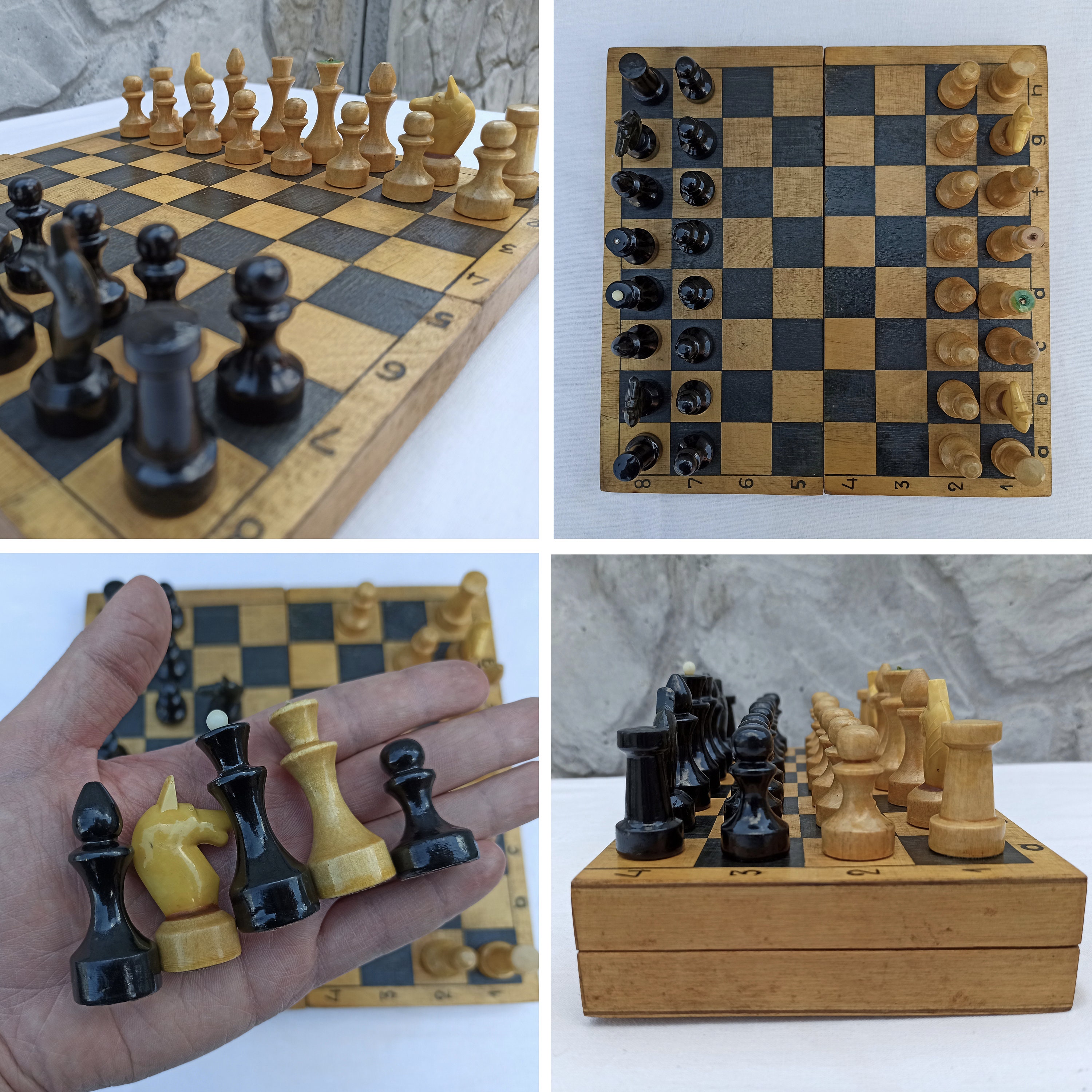 Ukraine Chess Set Vintage, Chess Sets Wood, Old Ukranian Vintage Chess ...