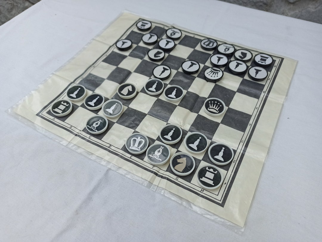 Travel Chess Set 2 in 1, Vintage Travel Chess and Checkers, Pocket ...